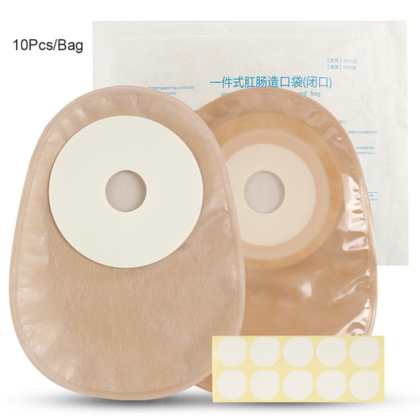10pcs Non-woven Drainable Pouch Ostomy Bag For Colostomy Ileostomy ...