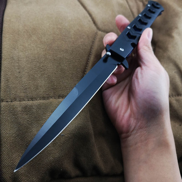 Tactical Stiletto Knife - Camping Hunting Fixed Blade Foldable Knife ...