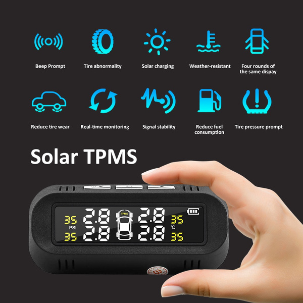 New 433.92MHZ TPMS USB Solar Charging Bar Psi Car Tire Pressure Sensor ...