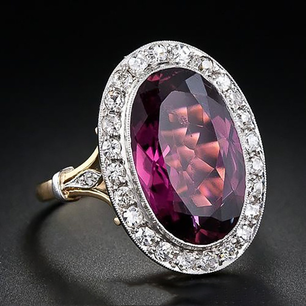 Fashion Luxury Oval Cut Ruby Ring Princess Engagement Wedding Ring ...