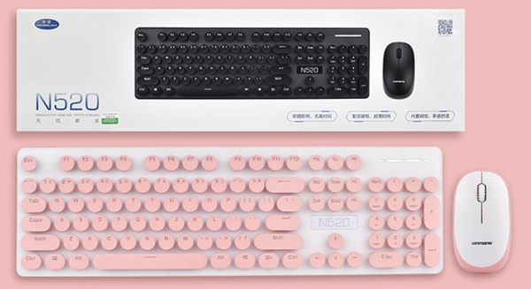 Wireless Keyboard and Mouse Set Retro Punk Typewriter Design for Office ...