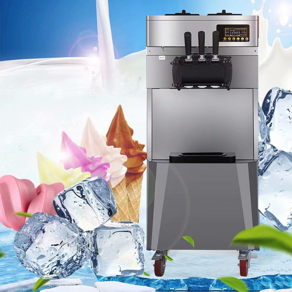 High Quality 20L/H 1850W Stand Commercial Three Flavors Ice Cream ...