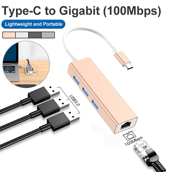 USB 3.1 type-c to lan rj45 Ethernet Network Port 3.0 USB HUB Laptop ...