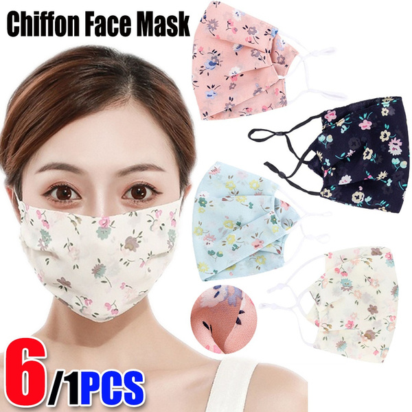1/6PCS Female Cute Thin Lace Masks Cotton Mask Face Mouth Nose ...