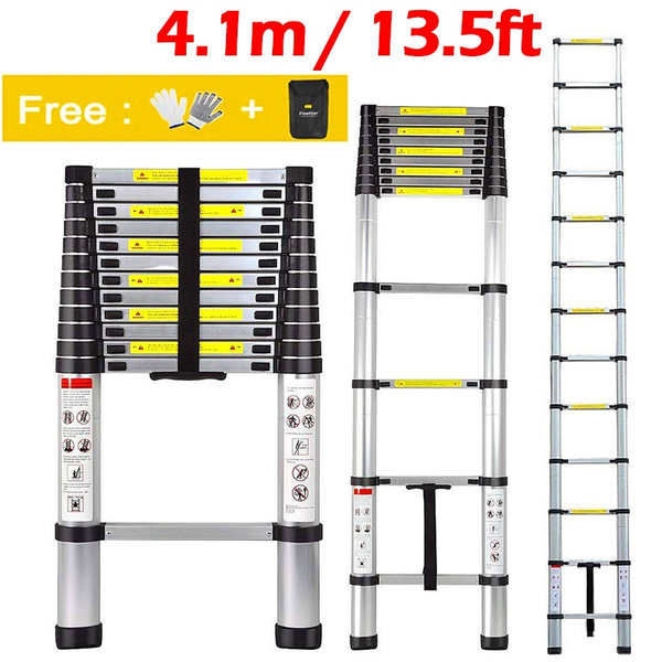 Telescoping Ladder Aluminum Telescopic Extension Tall Multi Purpose ...