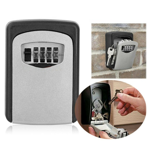 Outdoor Wall Mounted Safe Key Box With Lock & Waterproof Cover Home/Car ...