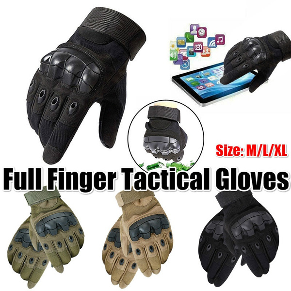 Army Military Combat Shooting Tactical Knuckle Full Finger Gloves Touch ...