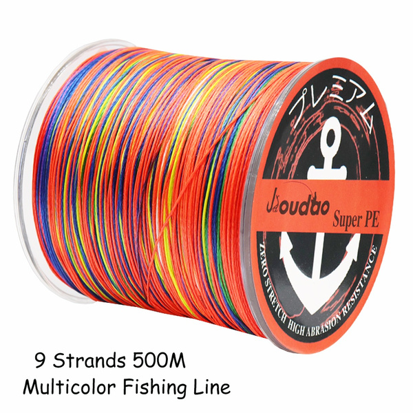 Jioudao 9 Strands 500m Braid Wire Super Multicolor PE Braided Fishing ...