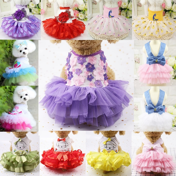 XS-XXL Summer Dog Dress Pet Dog Princess Dress Puppy Clothes Dog Cat ...