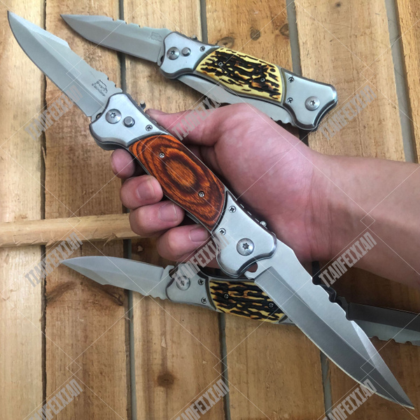 Extra Large Double Edged Double Open OTF Spring Assisted Knife Outdoor ...