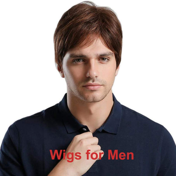 Wig For Men Handsome Wigs For Man Haircut Short Straight Hair Wig Pixiecut Brown Fashion Ts