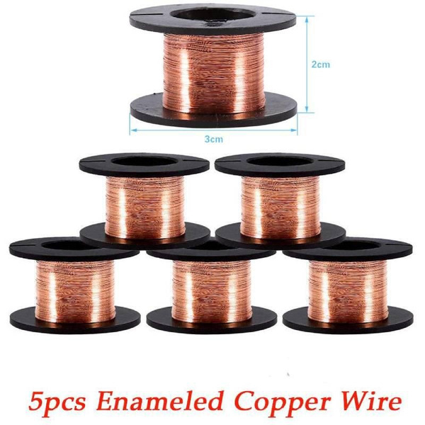 5 Roll Magnet Wire AWG Gauge Enameled Copper Coil Winding 0.1mm X12 ...