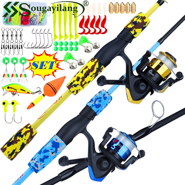 Sougayilang Fishing Rod and Reel Ultralight Travel Spinning Fishing Rod ...