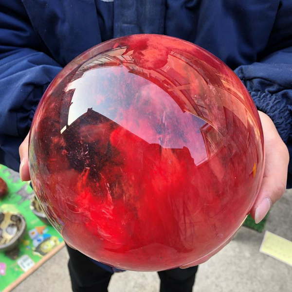 beautiful red Melting stone quartz crystal ball specimen decorations ...
