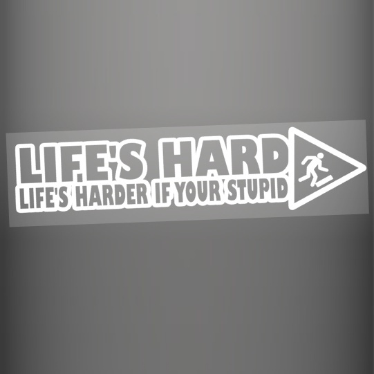 2PCS Details about LIFE'S HARD Funny Vinyl Car Decal Sticker Stupid Jdm ...
