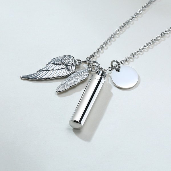 Stainless Steel Memorial Cremation Ash Urn Loved One's Memory Pendant ...