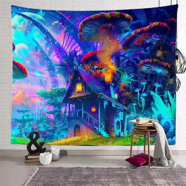 Magic Mushrooms Flags Psychedelic Mushrooms Tapestry 59" X 39" | Wish