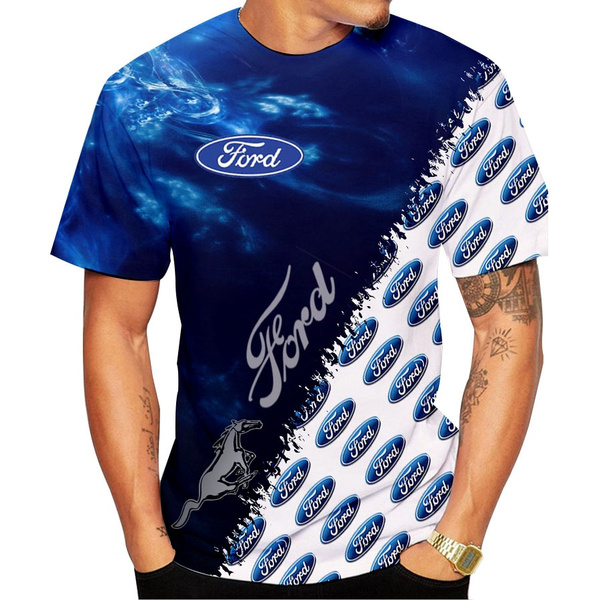 Newst Ford O-neck Creative Mens Psychedelic Short Sleeve funny car ...