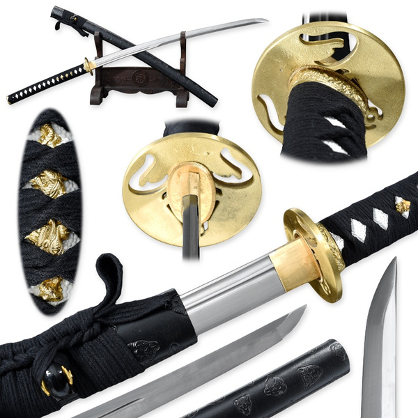 Function katana, full Tang, tempered, samurai, hand-forged, sharp knife ...