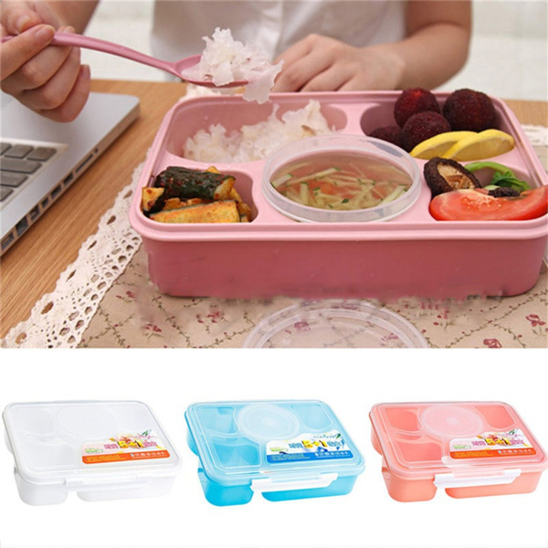 Lunch Box Wheat Straw Dinnerware Food Storage Container Children Kids ...