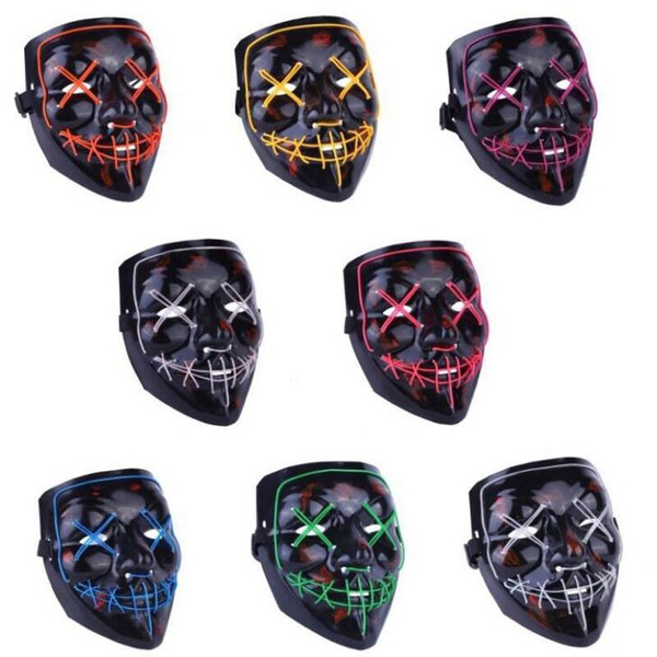 2020NEW Light Up Masks "Stitches" LED Costume Mask Halloween Rave ...