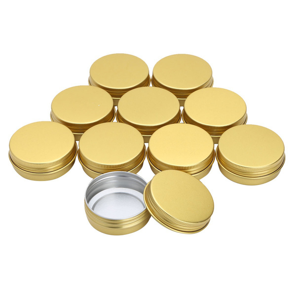 10Pcs 30ml Metal Round Tins Aluminum Tin Cans Containers with Screw Lid ...