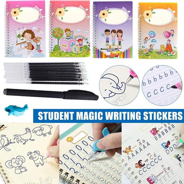 1 Set Reusable English Alphabet Copybook Kids Copybook Groove Auto ...