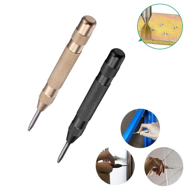 Gold/Black 5'' Automatic Center Pin Punch Spring Loaded Marking ...