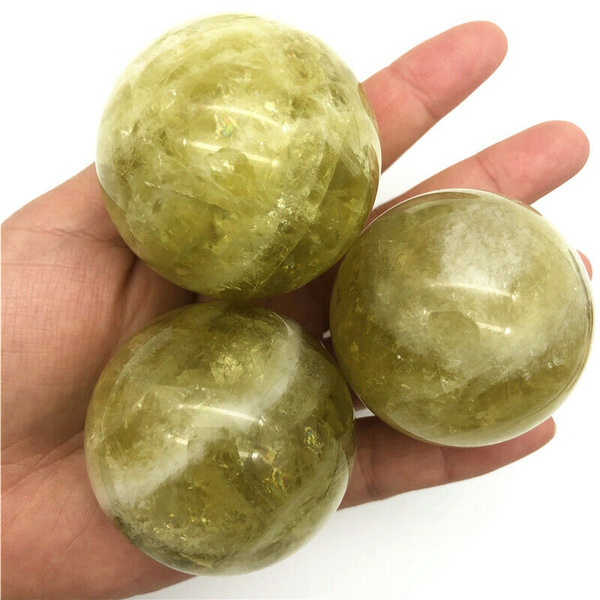 yellow Citrine quartz Sphere Natural Citrines stone crystal round ...