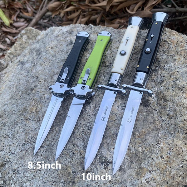 8.5''10'' inch AKC Italian style spring assisted Side jump knife Flick ...