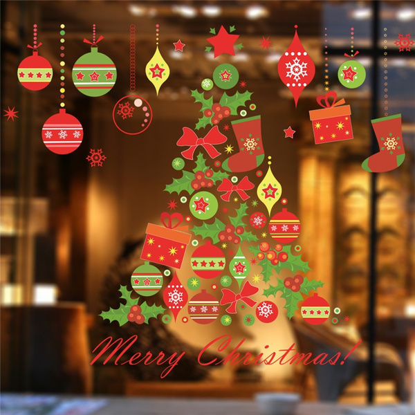 Merry Christmas Festival Wall Stickers For Living Room Decorations Home ...