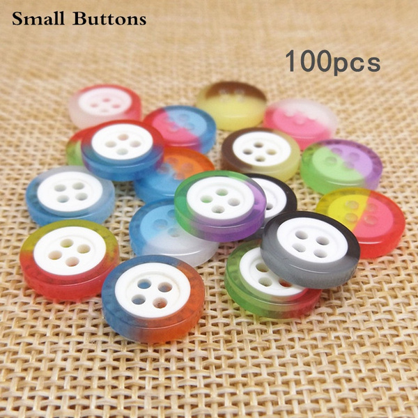 100pcs / 12.5mm Colored round resin buttons diy decorative buttons Kids ...