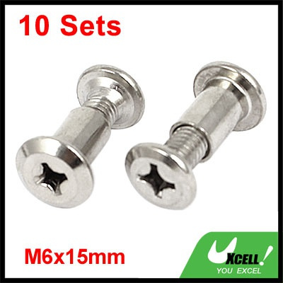 10 Sets M6 Phillips Socket Nuts Countersunk Head Cap Screw Bolts ...