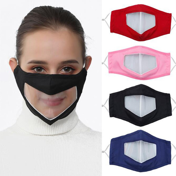 Clear Mouth Cover Transparent Lip Reading Mask Deaf and Dumb Lip Speech ...