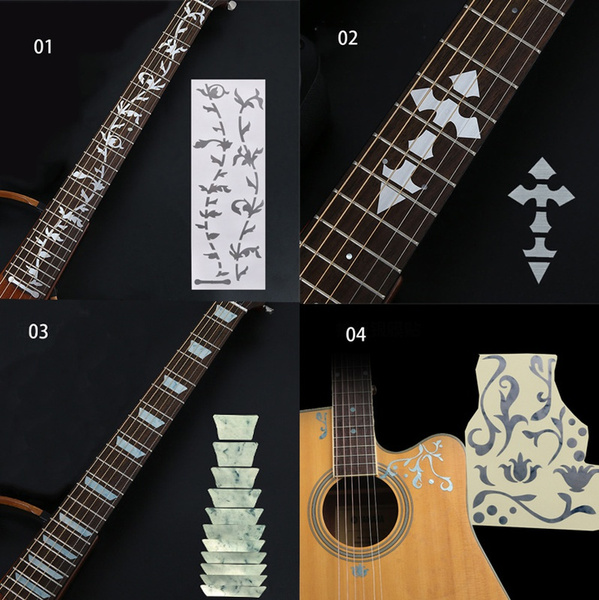 Guitar Fretboard Stickers Guitar Accessories Tool Cross Inlay Decals ...
