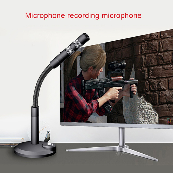 USB Desktop Microphone Mini Notebook Computer 3.5mm Microphone Studio ...