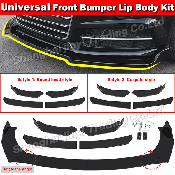 Universal Detachable 4PCS Car Front Bumper Lip Chin Spoiler Splitter ...
