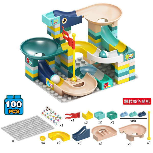 100PCS Marble Race Game Run Ball Maze Track Building Blocks Plastic ...