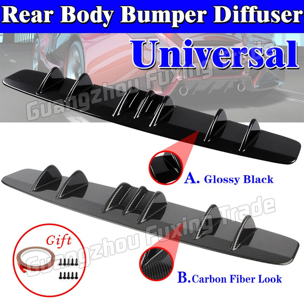 Shark Fin Style 84cm ABS Plastic Universal Black Rear Bumper Lip ...