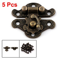 Vintage Style Box Latch Case Hasp Pad Chest Lock Hook Hinge Bronze Tone ...