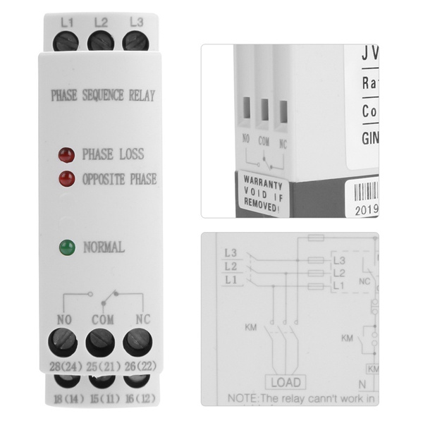 JVRD-6 3 Phase Sequence Failure Voltage Monitoring Protective Relay 200 ...