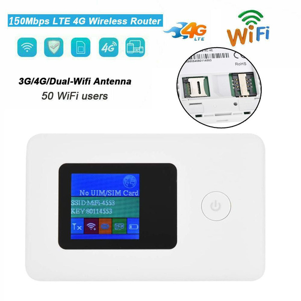 WiFi Router -SIM Card Type 4G Modem WiFi Router 2.4GHz 150Mbps Data ...