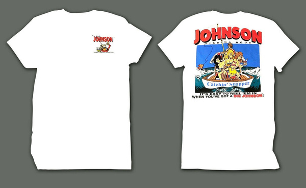 RARE 90s Big Johnson T-Shirt Fishing Rods Reel Cotton Tee Vintage T ...