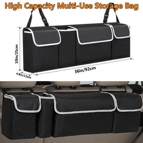 Car Rear Seat Back Organizer Waterproof Trunk Organizer Car Storage Bag ...