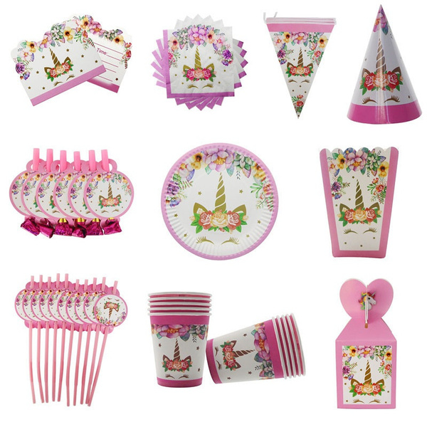 Unicorn Pennant Paper Tray Popcorn Box Paper Hat Paper Cup Unicorn ...