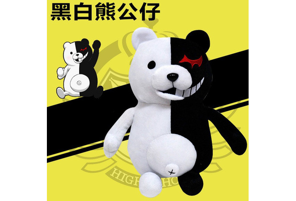Kawaii Cartoon Monokuma Bear Soft Plush Toy Black Anime Stuffed Danganronpa Doll Peluche Figure Toys for Kids Gift Anime Cosplay New Wish