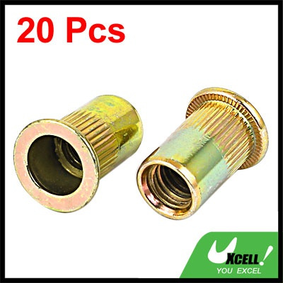 5/16"-18 Flat Head Rivet Nut Insert Nutsert Gold Tone 20pcs | Wish