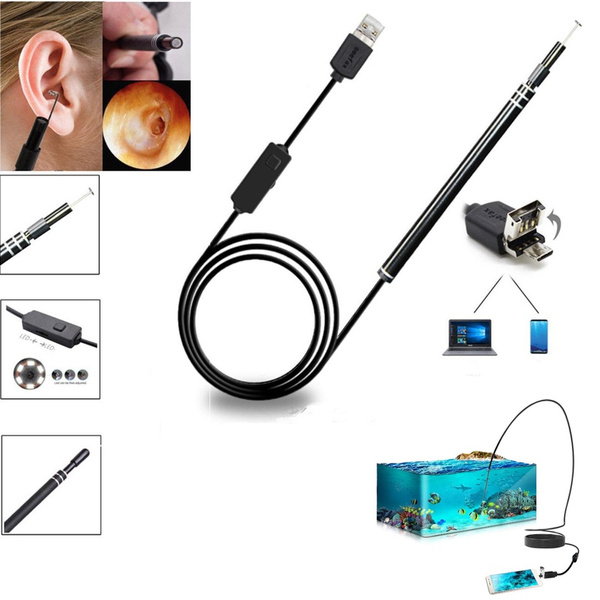 Mini 5.5mm Lens USB Endoscope Borescope Visual Ear Spoon Earpick ...
