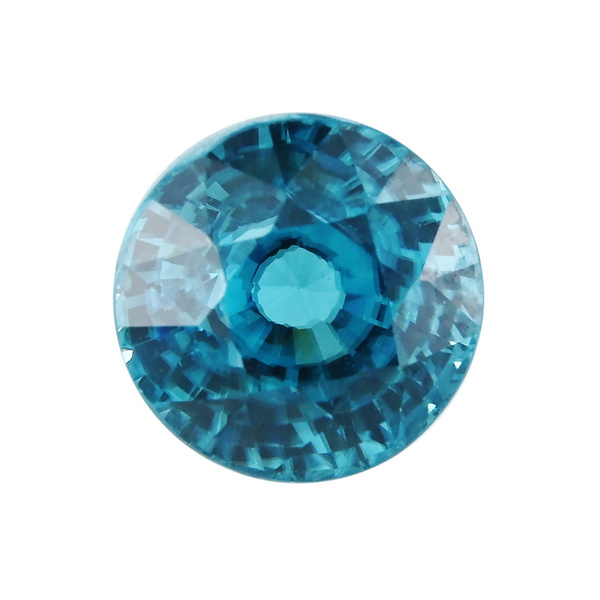 Shop LC Cambodian Blue Zircon Round Shape Handmade Natural Jewellery ...