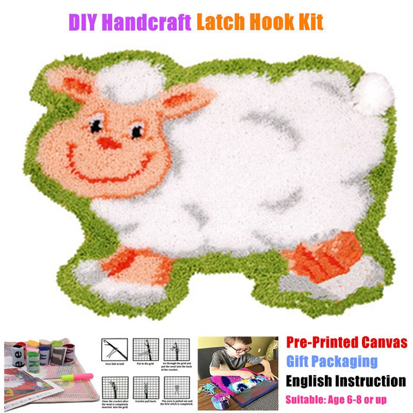 Emistem Latch Hook Kit, DIY Rug Making Crafts with Preprinted Pattern ...
